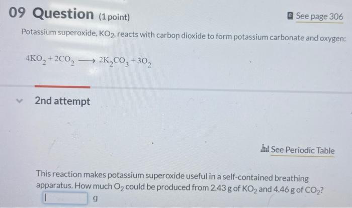 Solved Potassium superoxide, KO2, reacts with carbon dioxide | Chegg.com