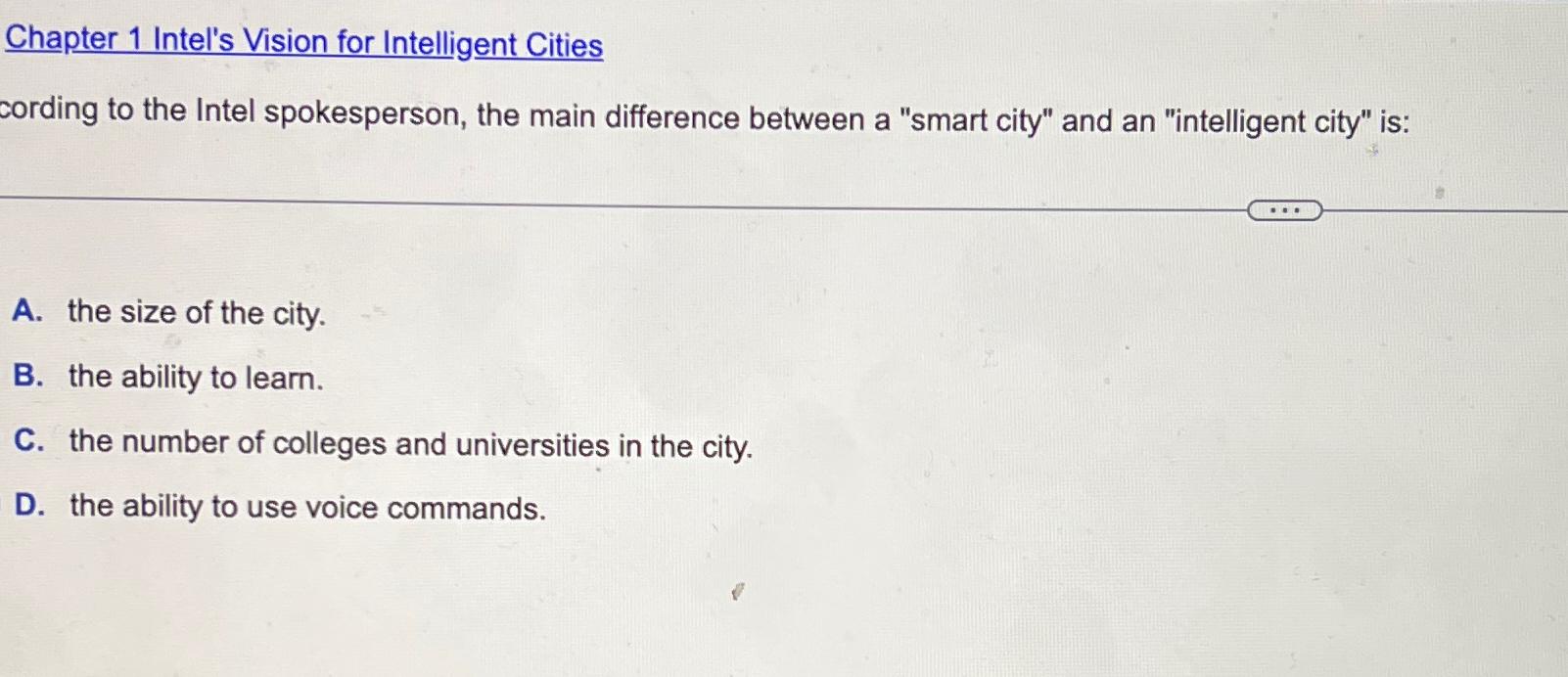 Solved Chapter 1 ﻿Intel's Vision for Intelligent | Chegg.com