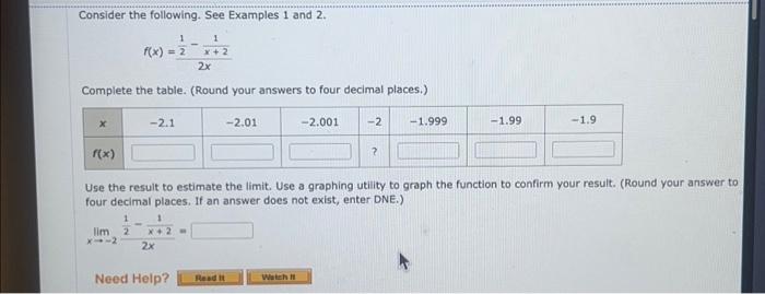 Solved Consider the following. See Examples 1 and 2. 1 x + 2 | Chegg.com