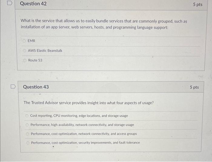 Solved Which AWS Cloud service helps in quick deployment of | Chegg.com