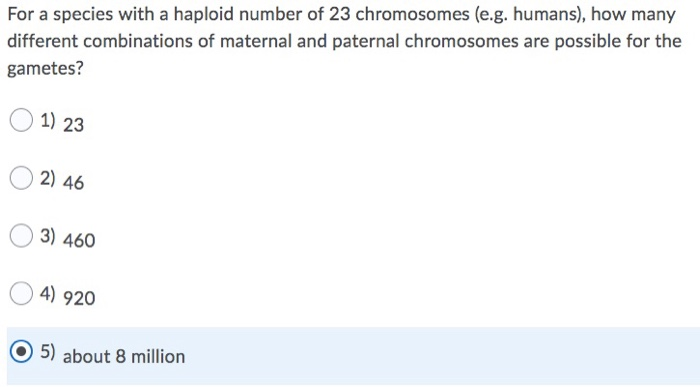 Solved For a species with a haploid number of 23 chromosomes | Chegg.com