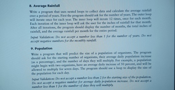 Solved 8. Average Rainfall Write a program that uses nested | Chegg.com