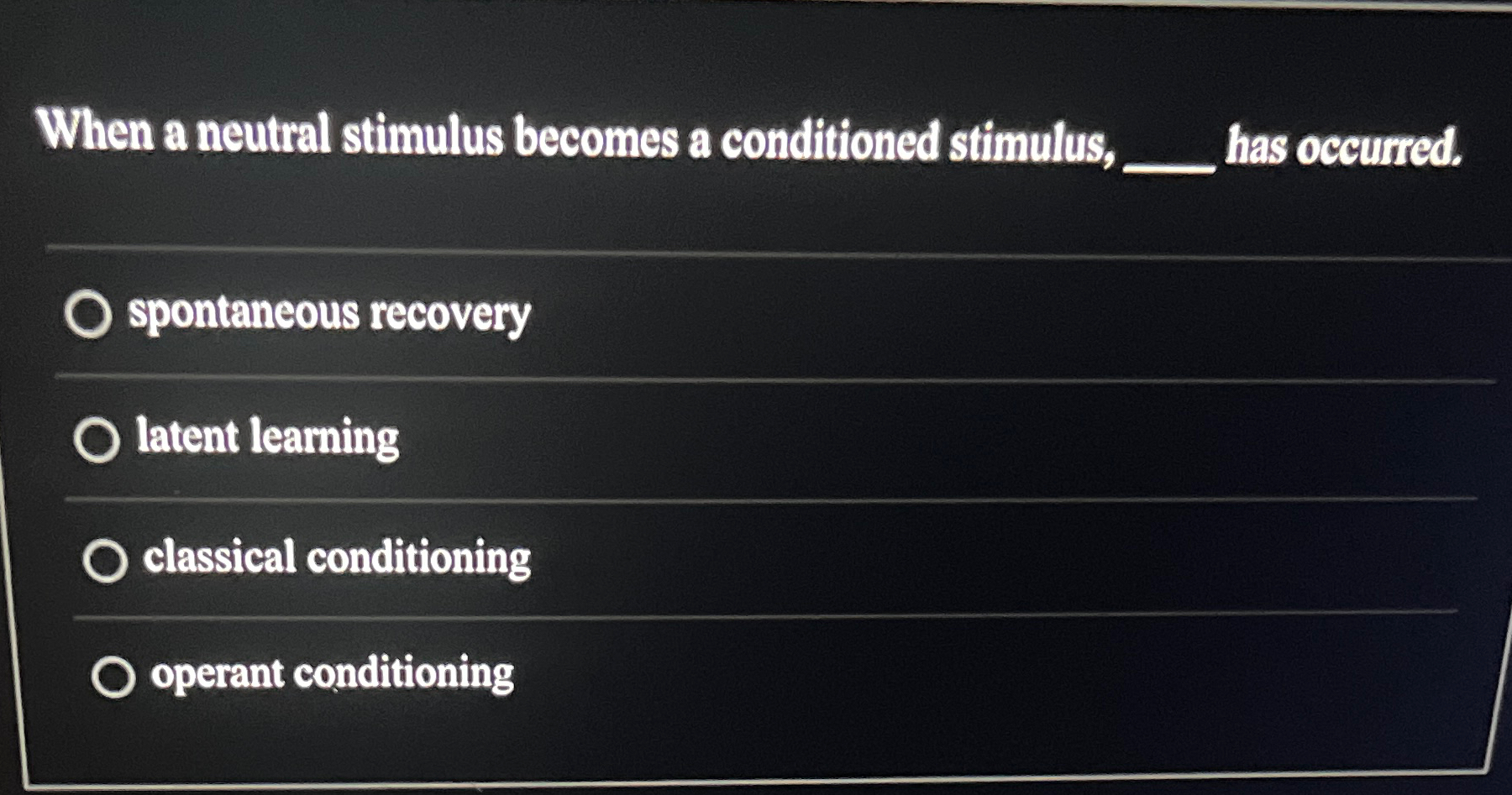 Solved When a neutral stimulus becomes a conditioned | Chegg.com