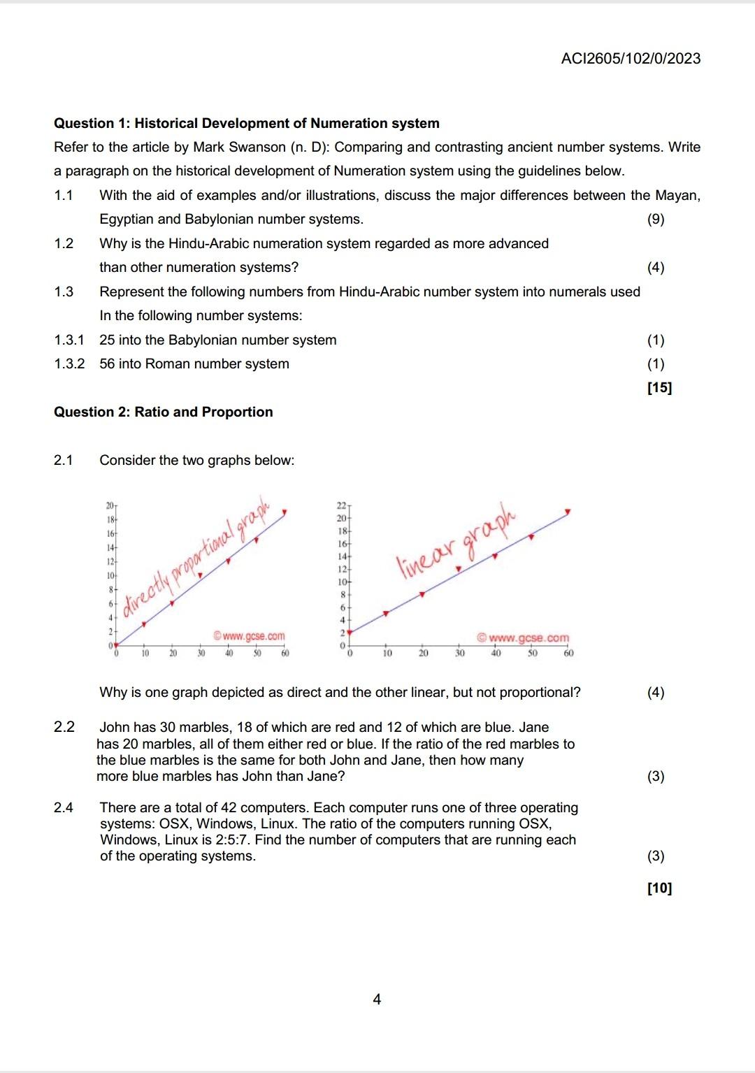 Solved Question 1: Historical Development of Numeration | Chegg.com