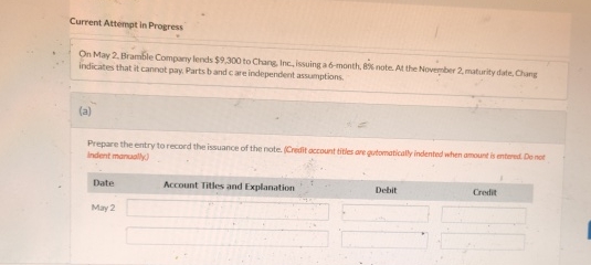 Solved Current Attempt in ProgressOn May 2. ﻿Bramble | Chegg.com