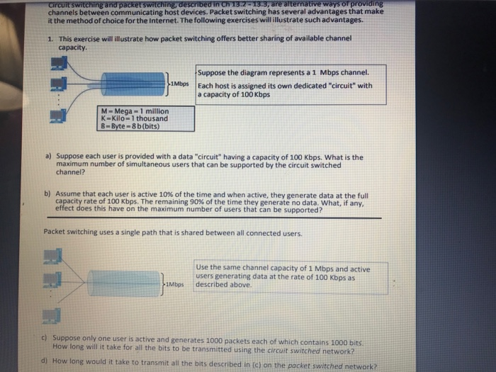 Solved Circuit switching and packet switching, described in | Chegg.com