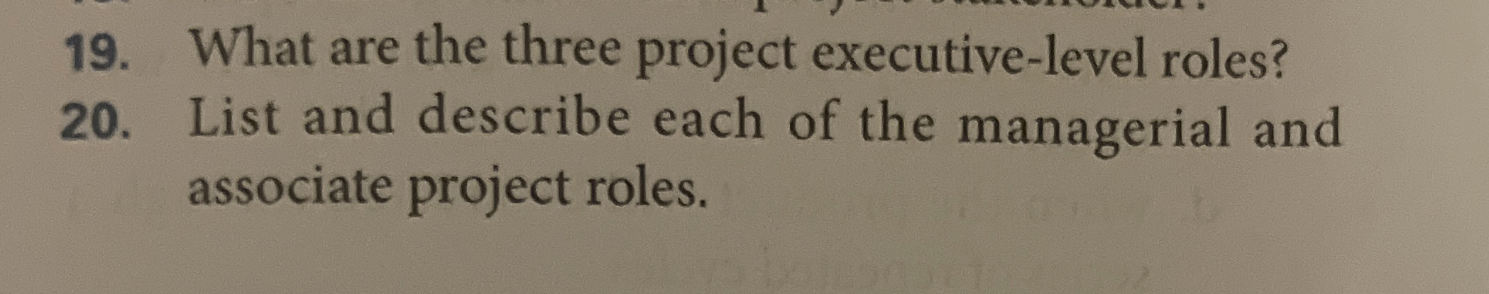 Solved What are the three project executive-level roles?List | Chegg.com