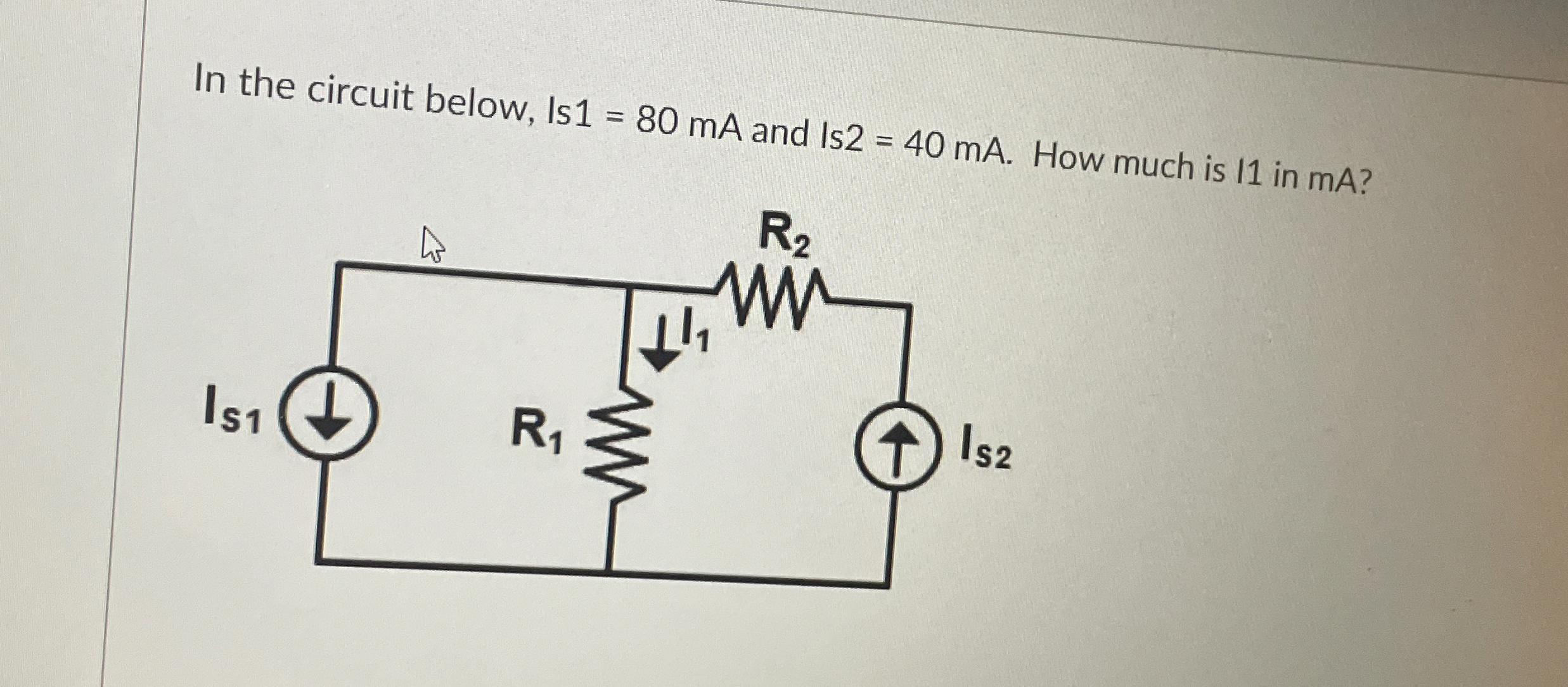 Solved In the circuit below, Is1=80mA ﻿and Is2=40mA. ﻿How | Chegg.com