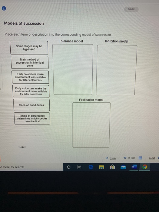 Solved Saved Models of succession Place each term or | Chegg.com