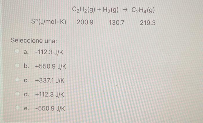 Solved 1 Calculate Δs°rxn For The Following Reaction S°