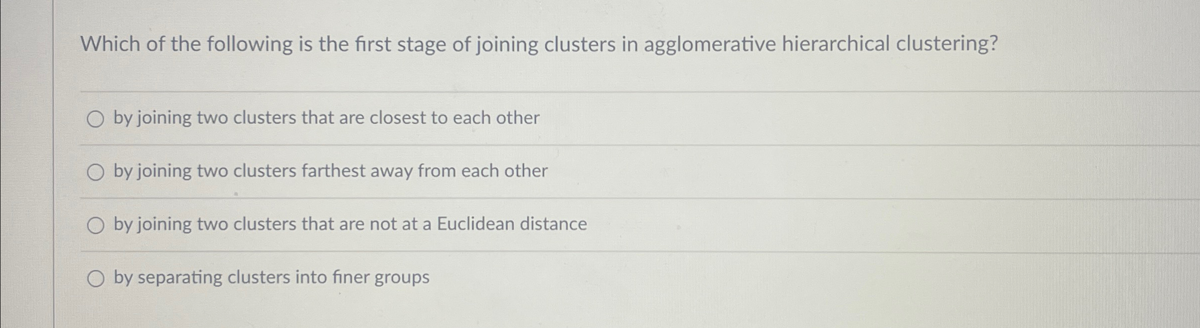 Solved Which of the following is the first stage of joining | Chegg.com