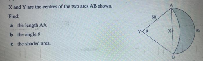 Solved X and Y are the centres of the two arcs AB shown. | Chegg.com