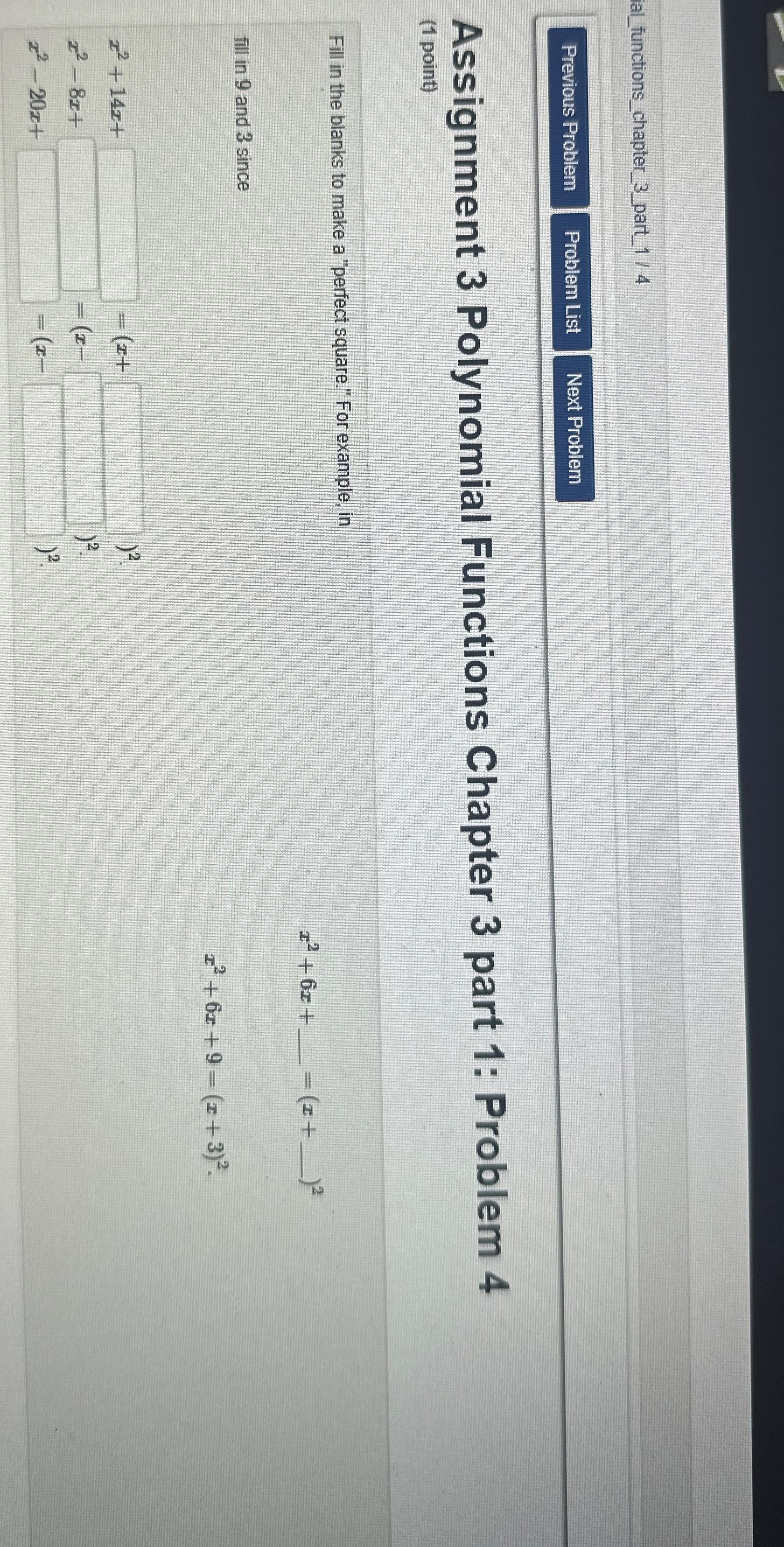 Solved Assignment 3 ﻿polynomial Functions Chapter 3 ﻿part 1 8601