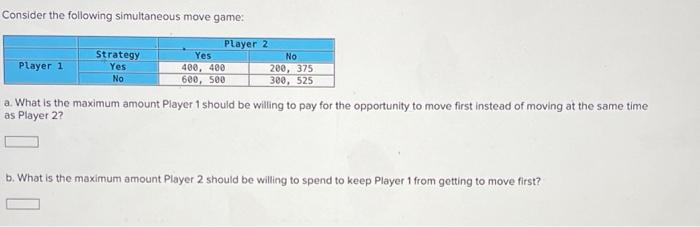 Solved Consider the following simultaneous move game: a. | Chegg.com