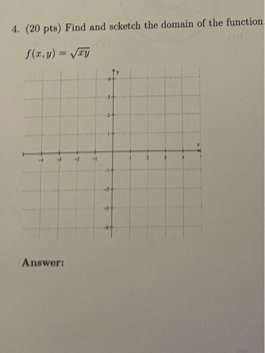 Solved 4. (20pts) Find and scketch the domain of the | Chegg.com
