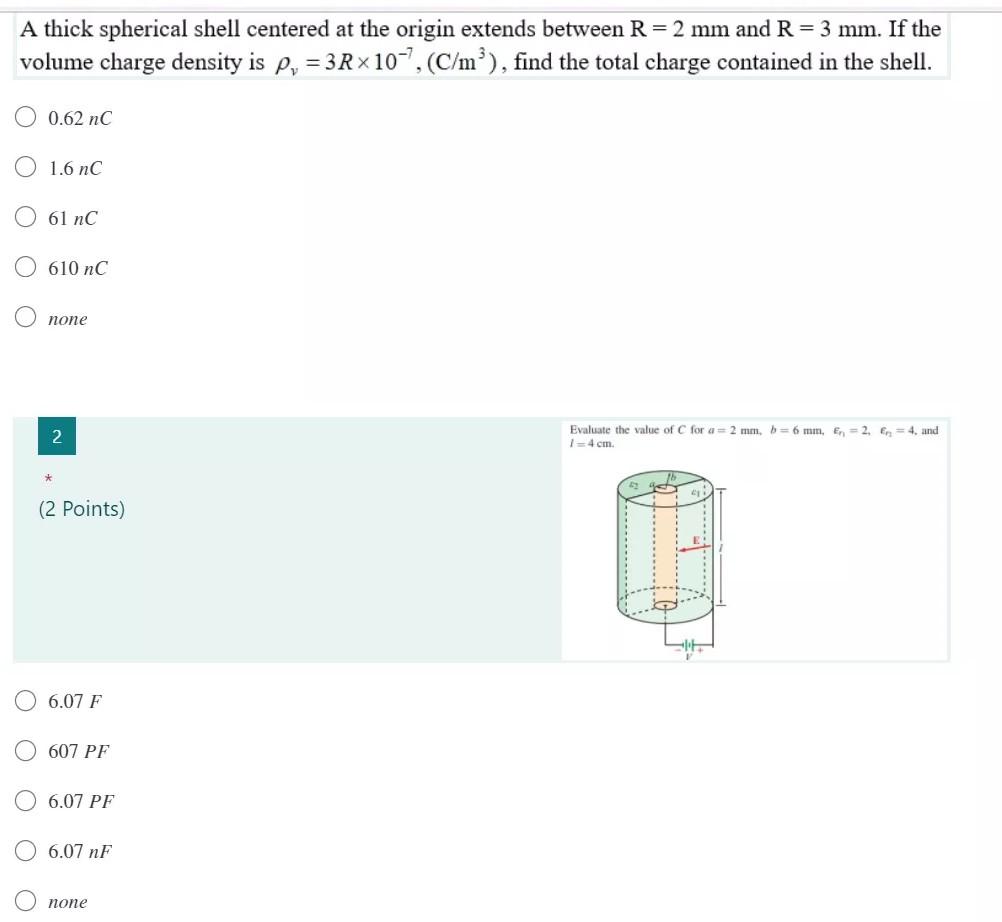 Solved A thick spherical shell centered at the origin | Chegg.com
