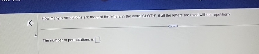 Solved How many permutations are there of the letters in the | Chegg.com
