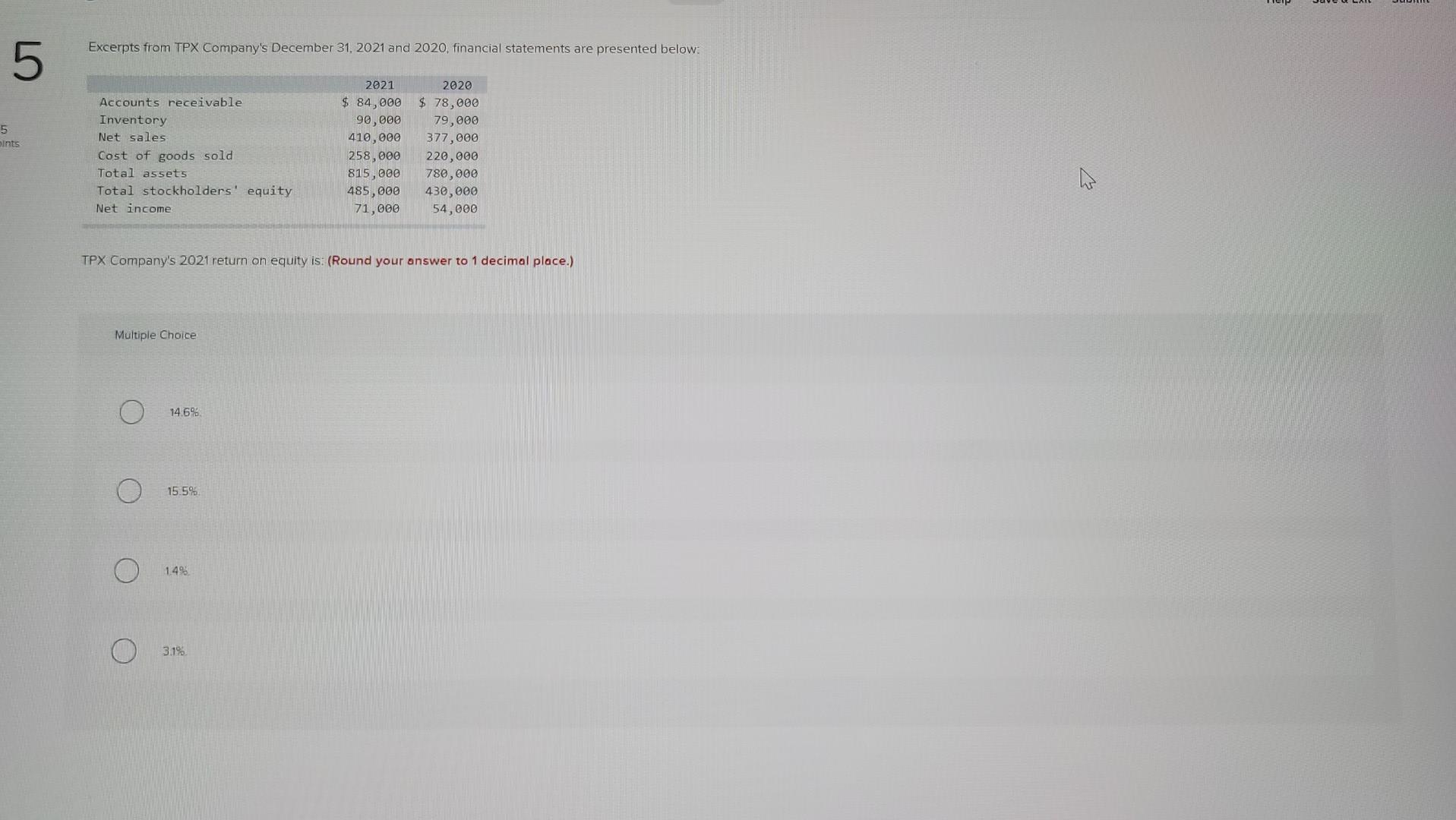 Solved Saved Help Save & Exit Subm A partial balance sheet | Chegg.com