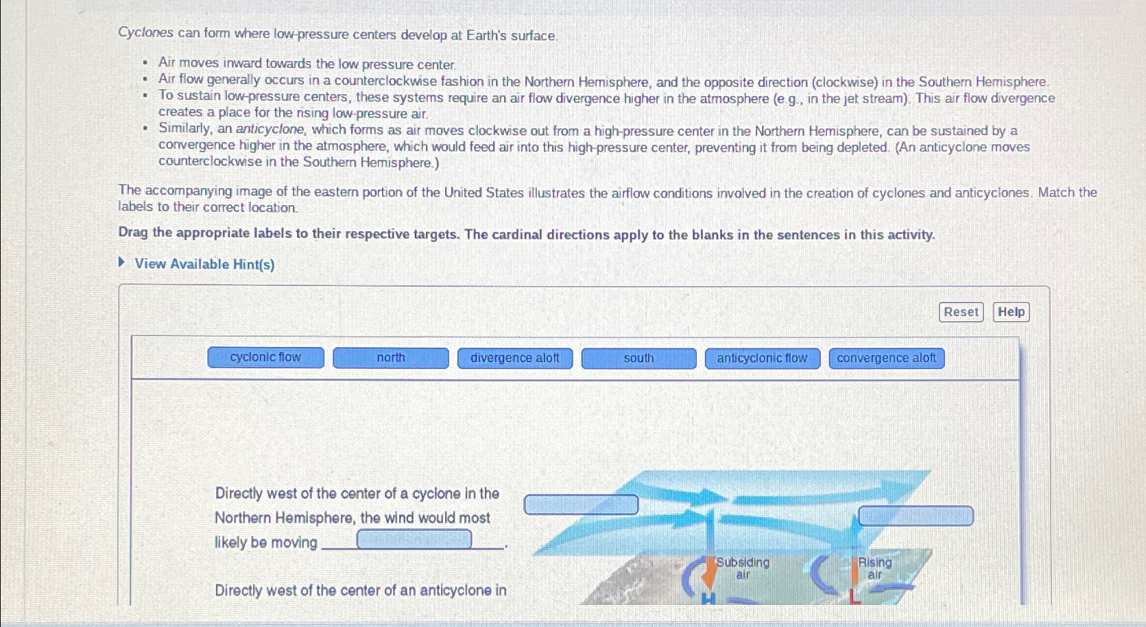 Solved Cyclones can form where low-pressure centers develop | Chegg.com