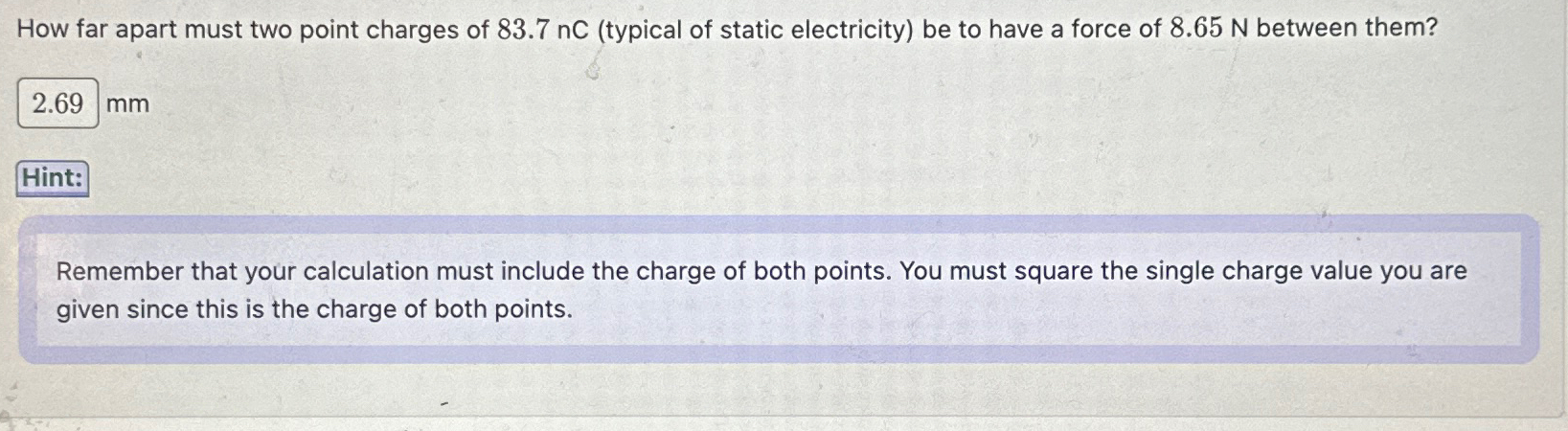 Solved How far apart must two point charges of | Chegg.com