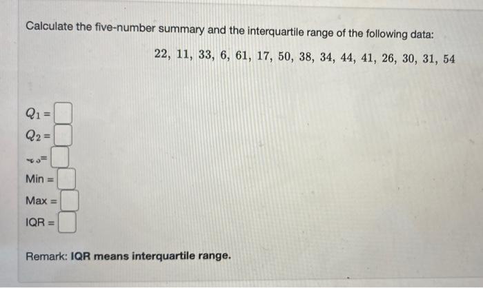 Solved Calculate the five-number summary and the | Chegg.com
