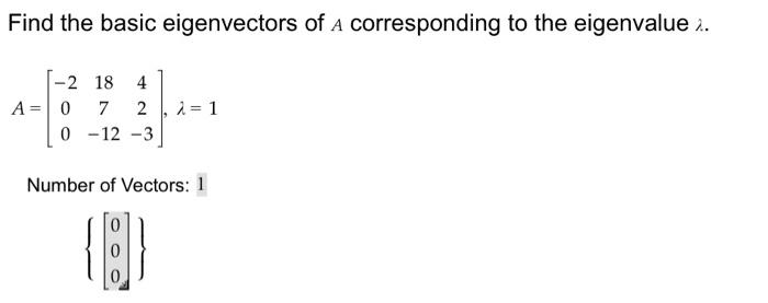 Solved Find the basic eigenvectors of A corresponding to the | Chegg.com