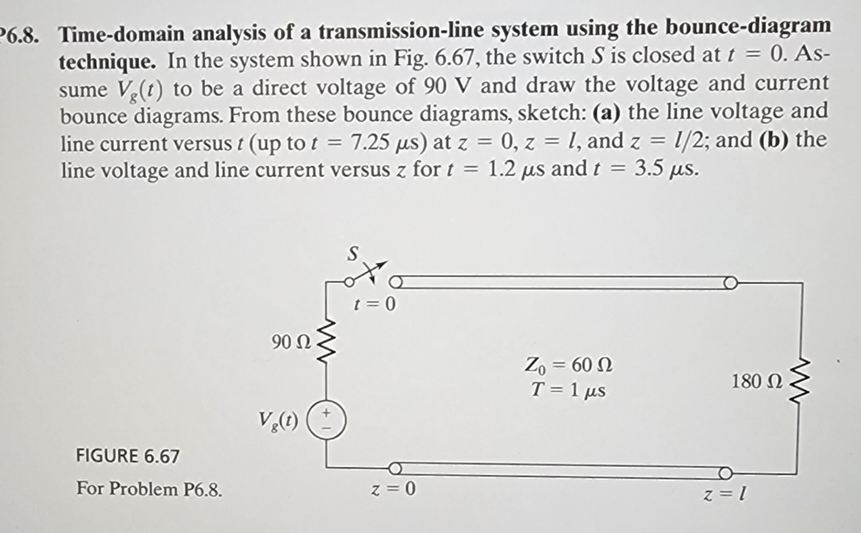 Solved Time-domain analysis of a transmission-line system | Chegg.com