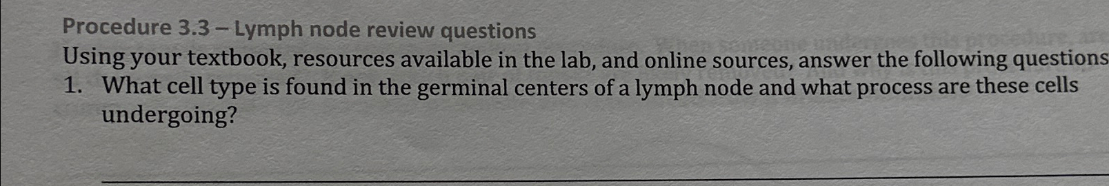 Solved Procedure 3.3-Lymph node review questionsUsing your | Chegg.com