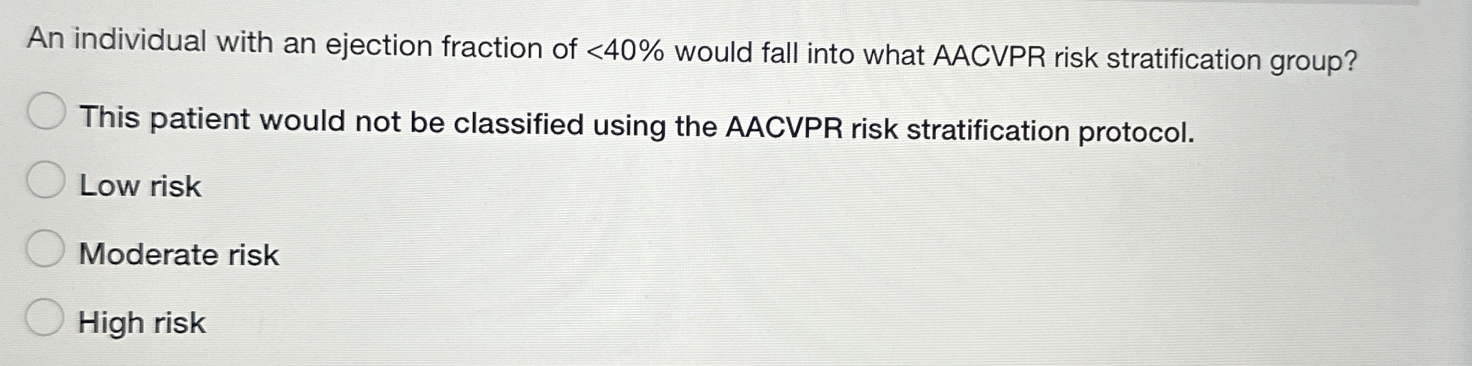 Solved An individual with an ejection fraction of