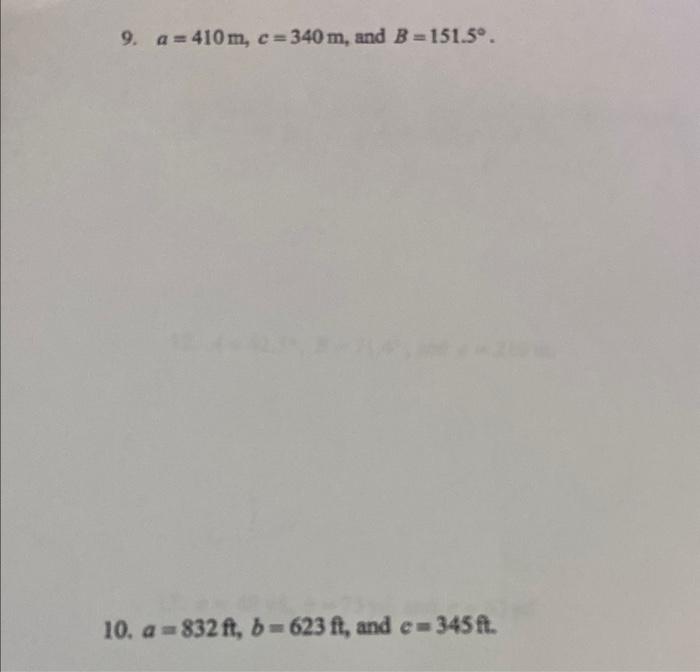 Solved For Problems 6 Through 10 Solve The Triangle 6 Chegg