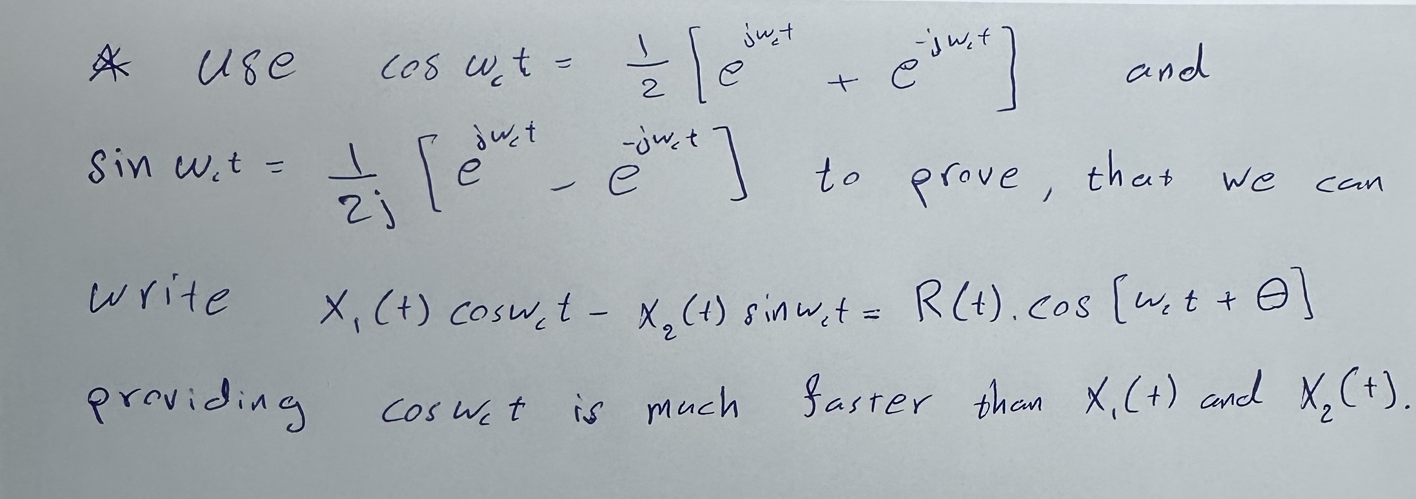 Solved use cosωct=12[ejωct+e-jωct] ﻿and | Chegg.com