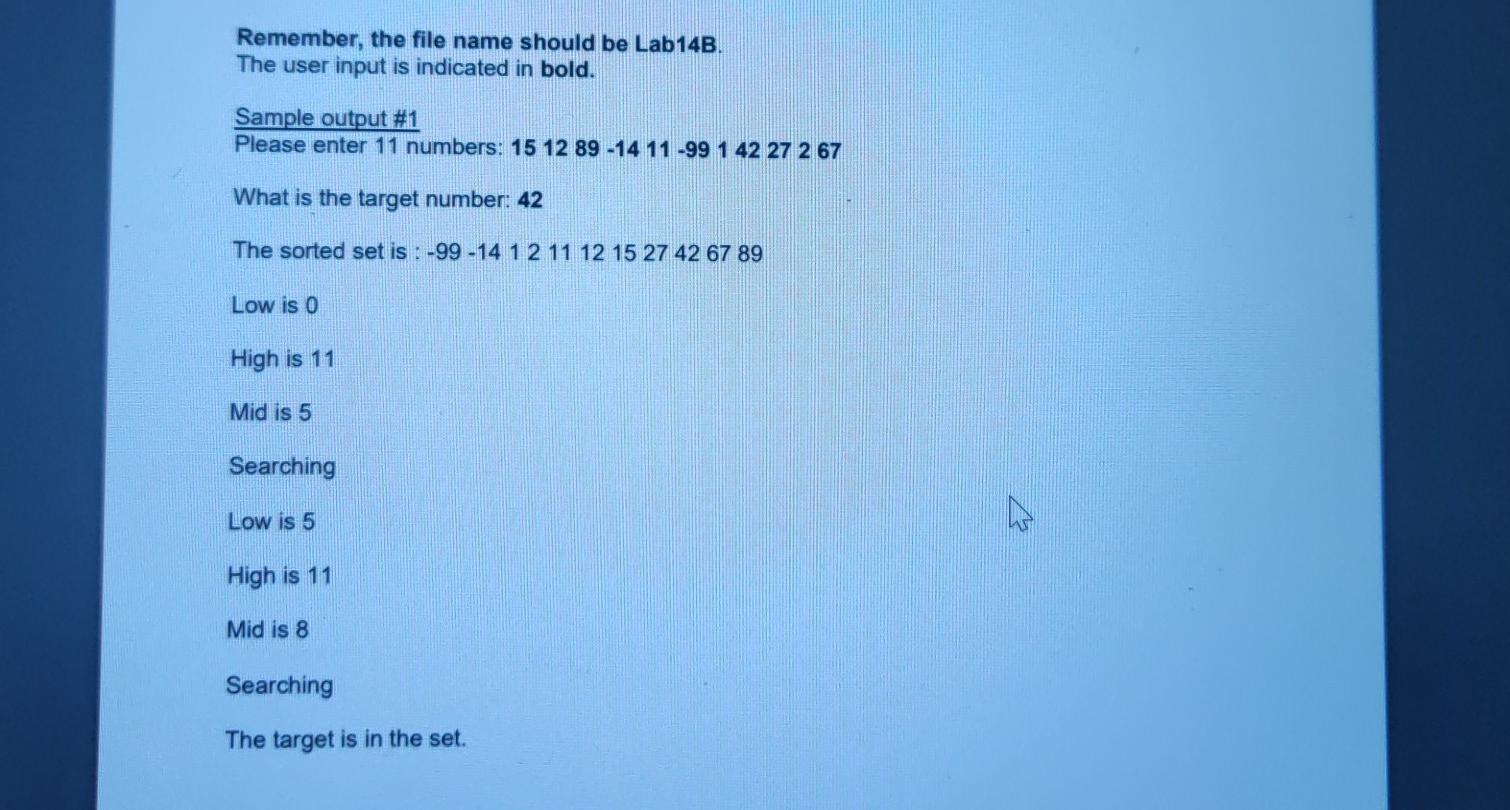 Solved Lab14A: Warmup. Write a program that contains a | Chegg.com