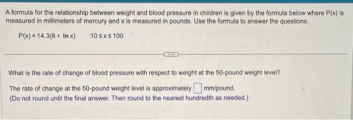 Solved A formula for the relationship between weight and | Chegg.com
