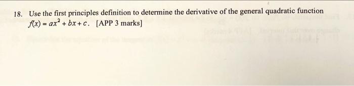 Solved 18. Use the first principles definition to determine | Chegg.com