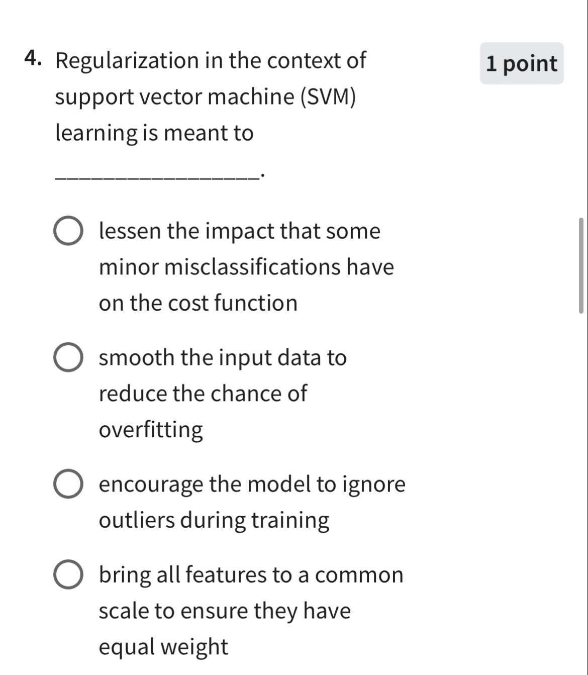 Solved Regularization in the context of support vector | Chegg.com