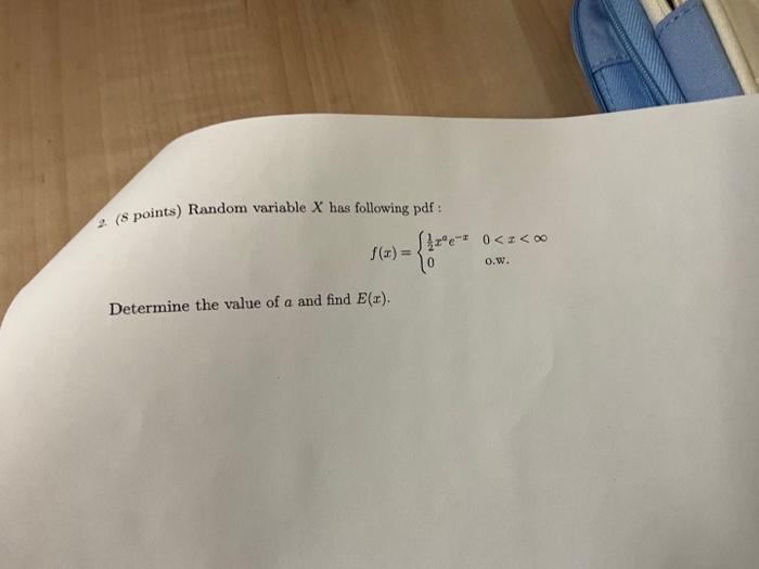 Solved (s points) Random variable X has following pdf : | Chegg.com
