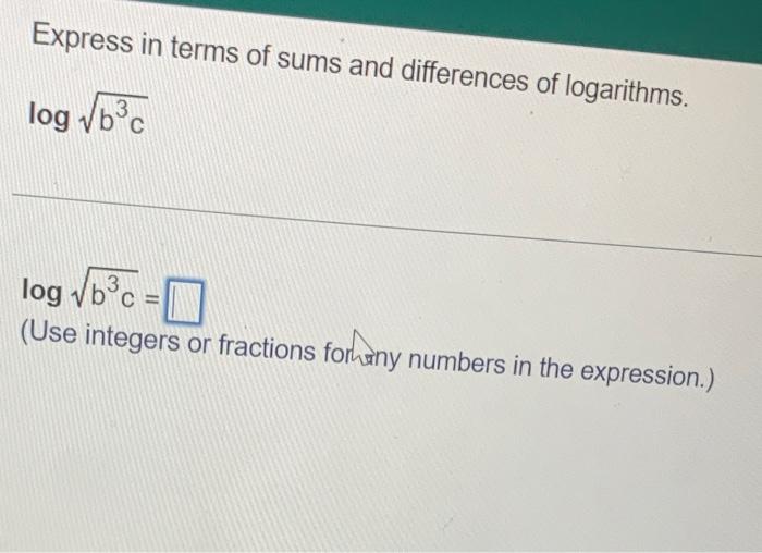 Solved Express in terms of sums and differences of | Chegg.com