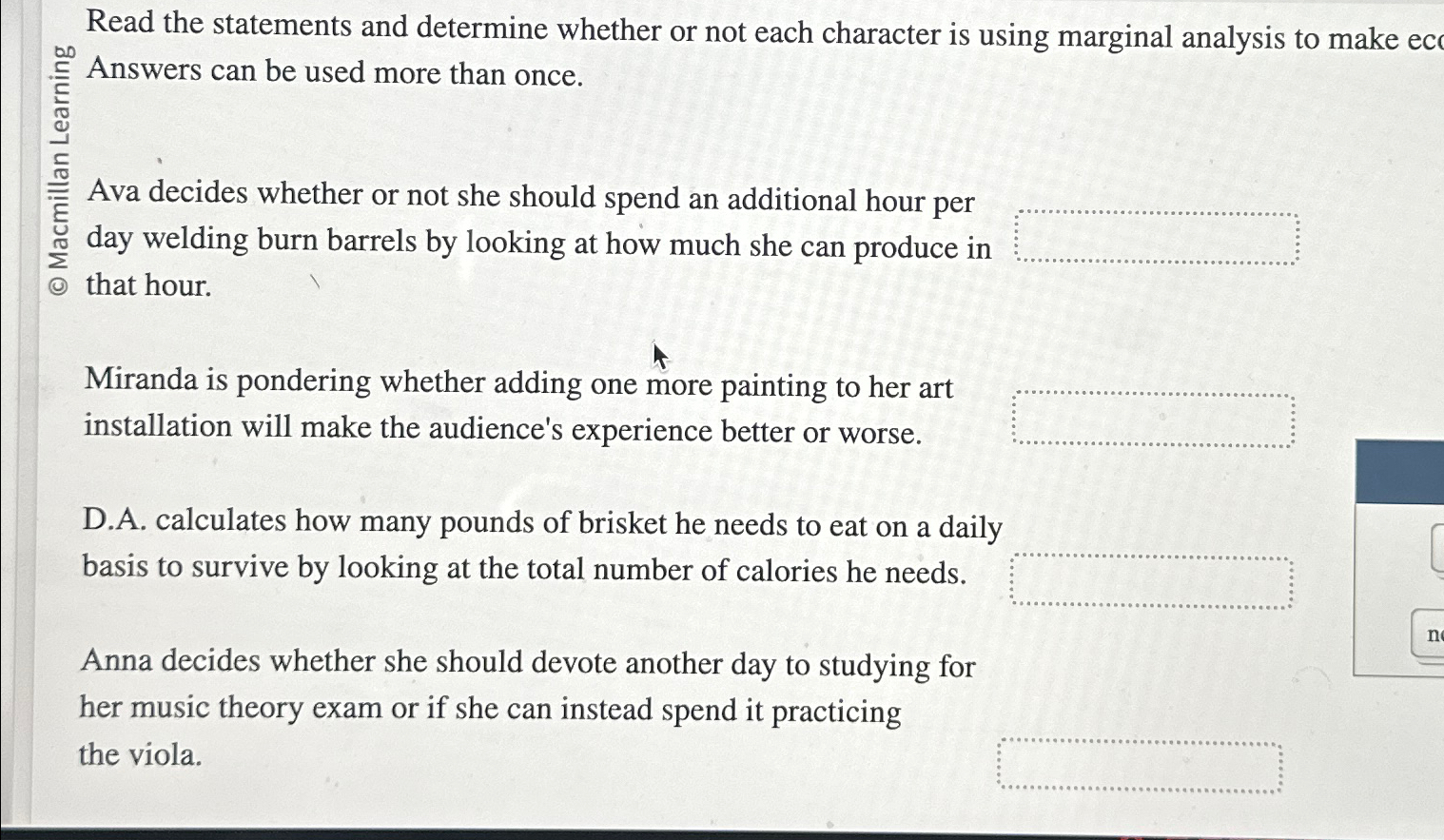 Solved Read the statements and determine whether or not each | Chegg.com