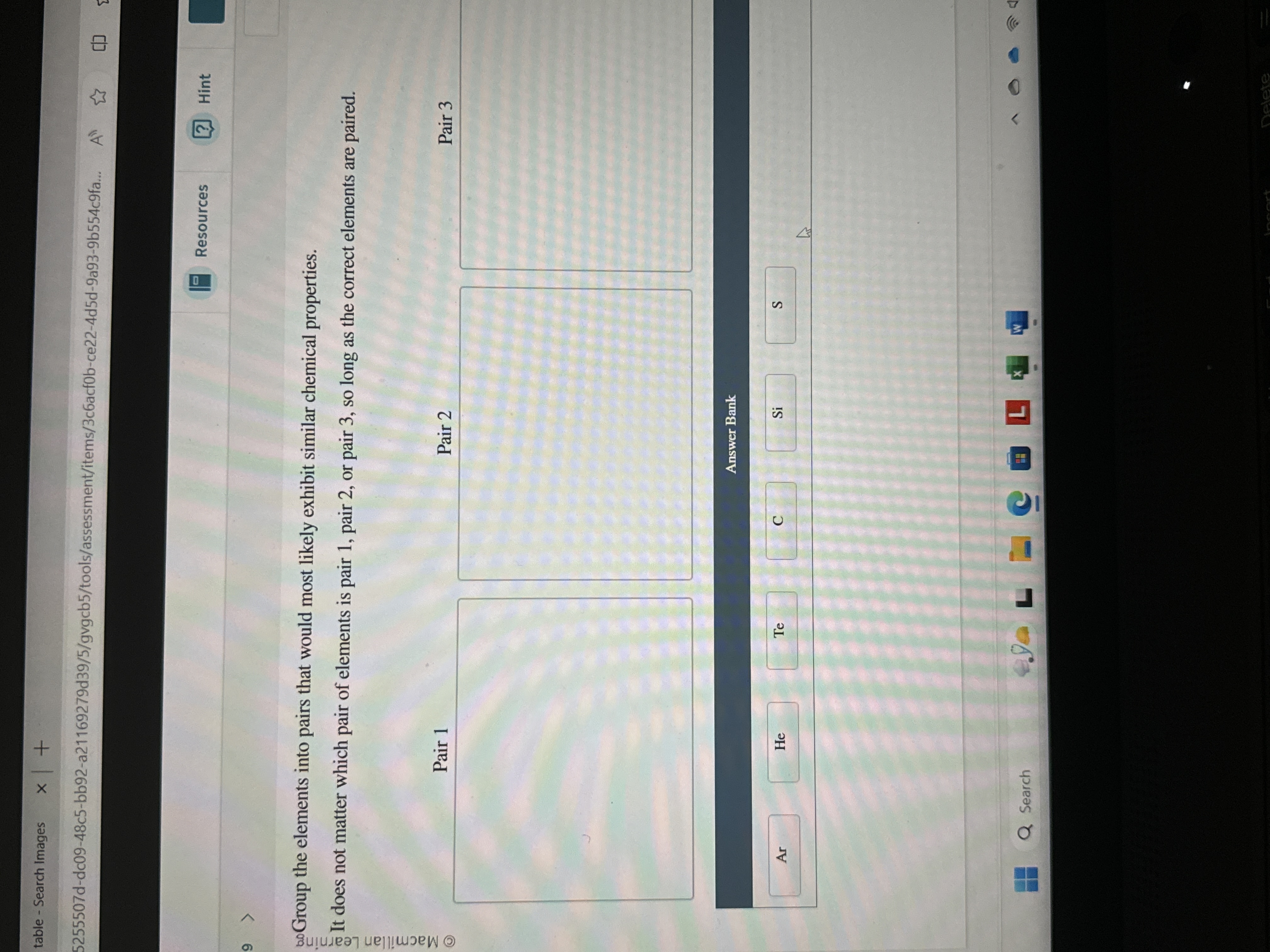 Solved 6oGroup the elements into pairs that would most | Chegg.com