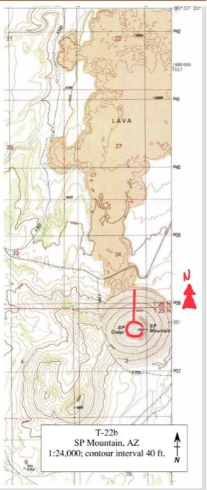 Solved Using Map T-22b, the "SP Mountain, Arizona," | Chegg.com