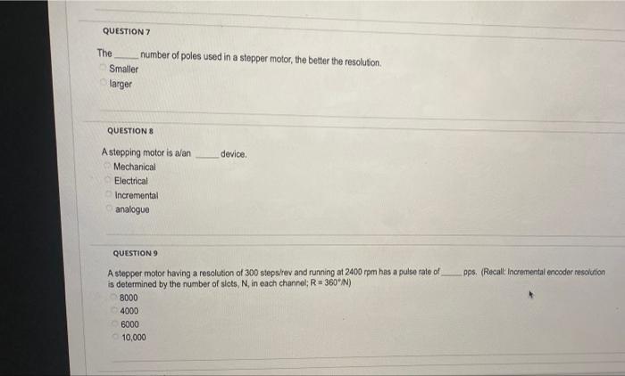 Solved QUESTION 1 The step angle of a permanent magnet | Chegg.com
