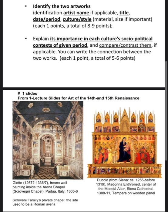 Identify the two artworks identification artist name | Chegg.com