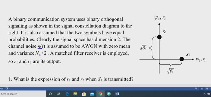Solved 4212 A Binary Communication System Uses Binary 