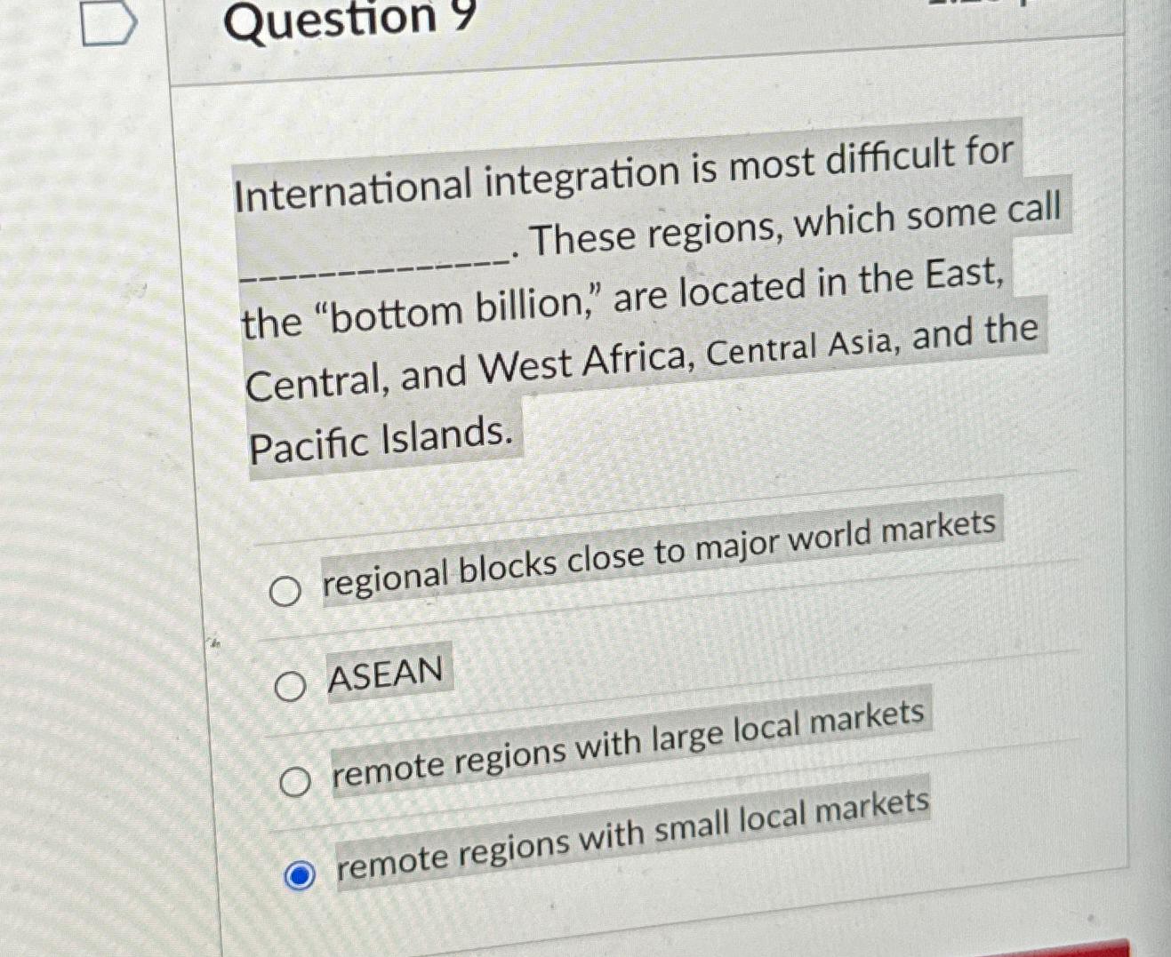 Solved Question 9International integration is most difficult | Chegg.com
