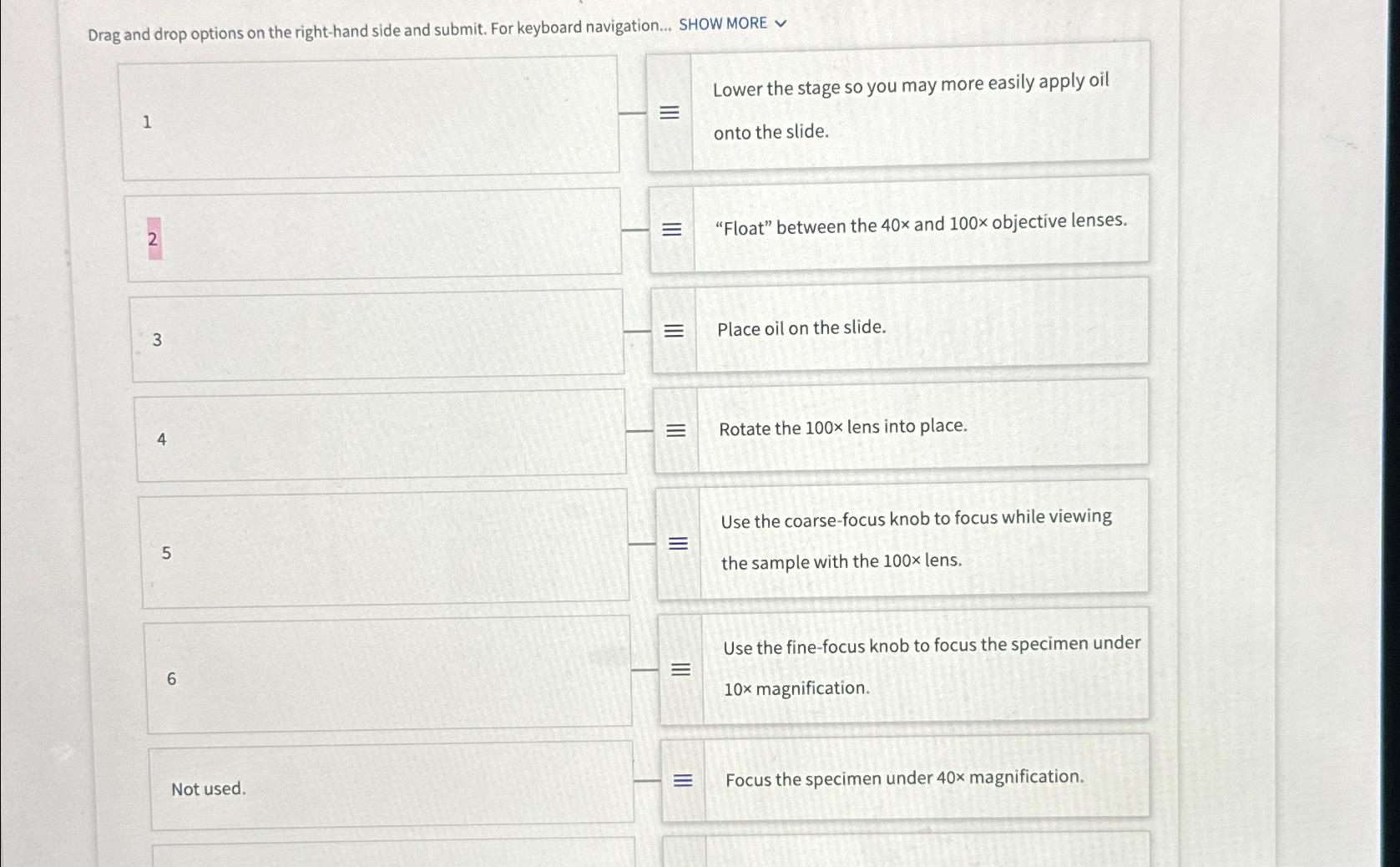 Solved Drag and drop options on the right-hand side and | Chegg.com