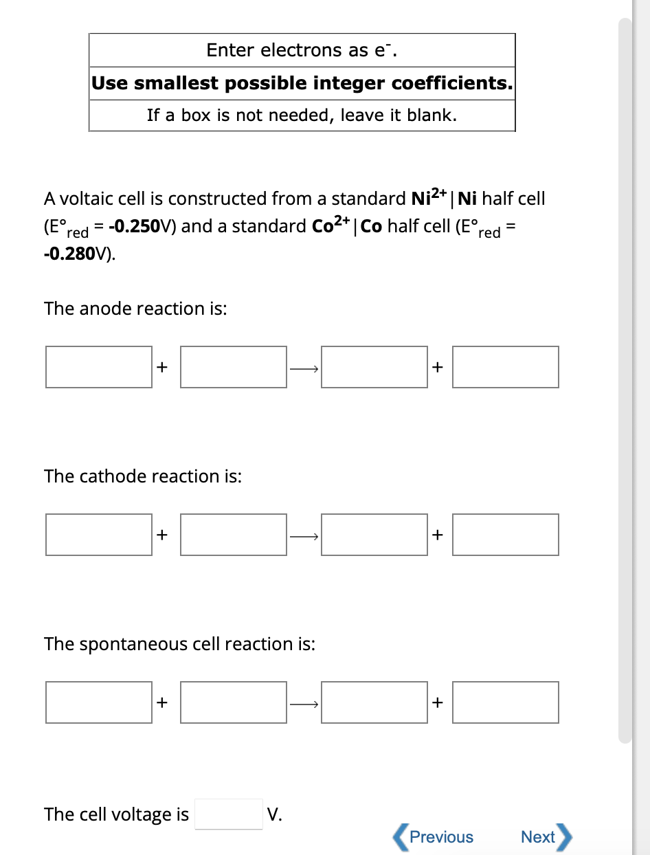 Solved Enter electrons as e-.Use smallest possible integer | Chegg.com