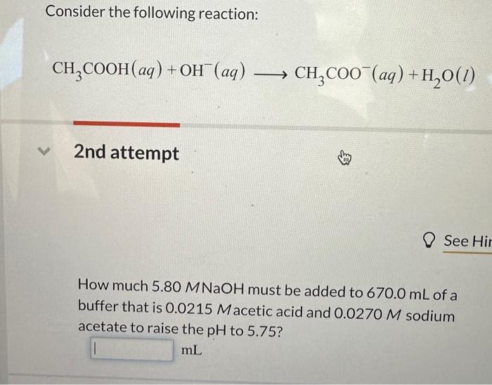 Solved Consider the following reaction: | Chegg.com