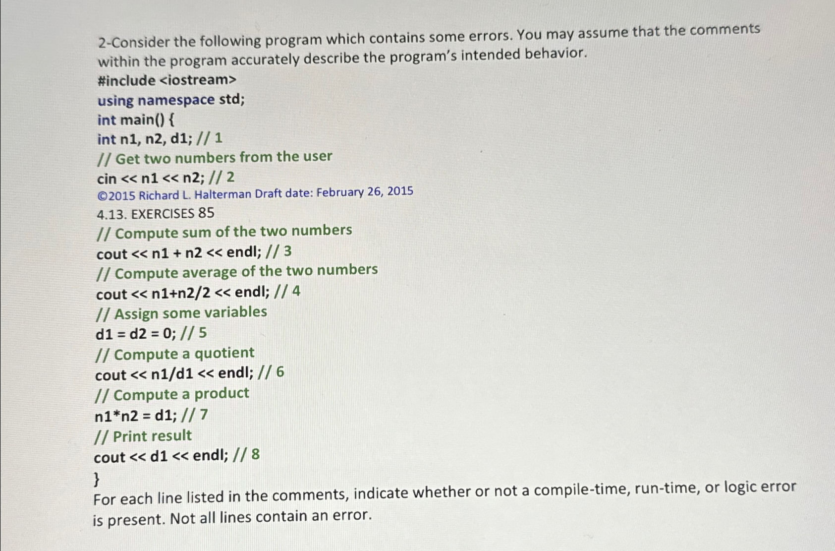 Solved C++2-Consider the following program which contains | Chegg.com