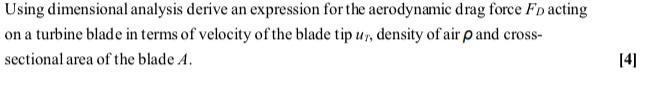 Solved Using dimensional analysis derive an expression for | Chegg.com