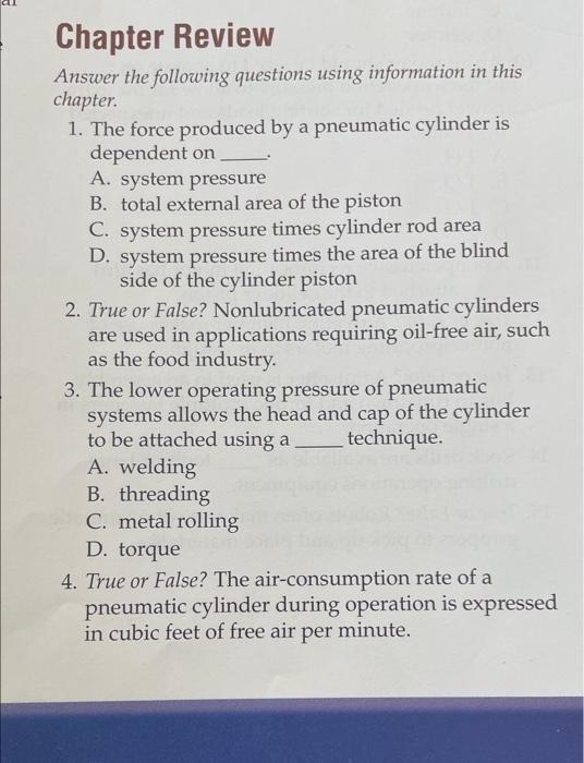 Solved Chapter Review Answer the following questions using | Chegg.com